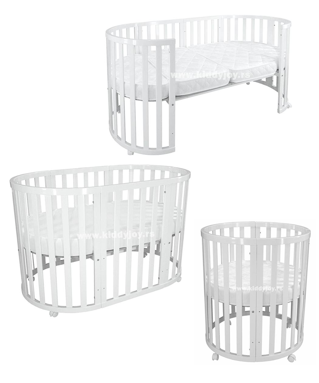 Kiddy Joy Sunce okrugli krevetac za bebe 4u1 sa pripadajućim dušecima ...