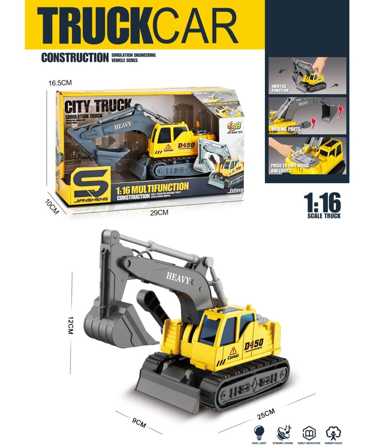 Merx toys igračka bager sa svetlom i zvukom - A083091 - Kiddy JOY